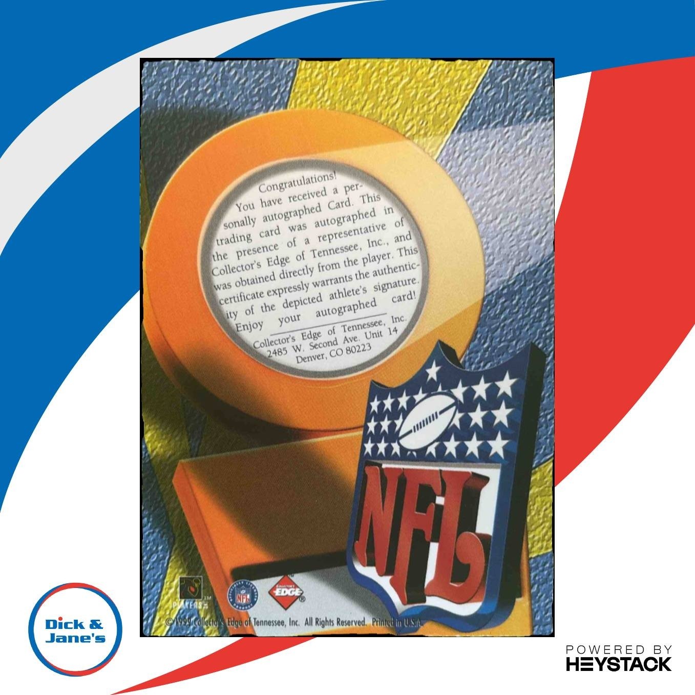 1999 Collector's Edge Jimmy Smith Pro Signature