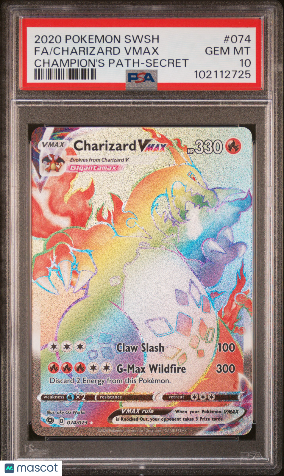 2020 Pokemon SWSH Champion's Path Charizard VMAX #074