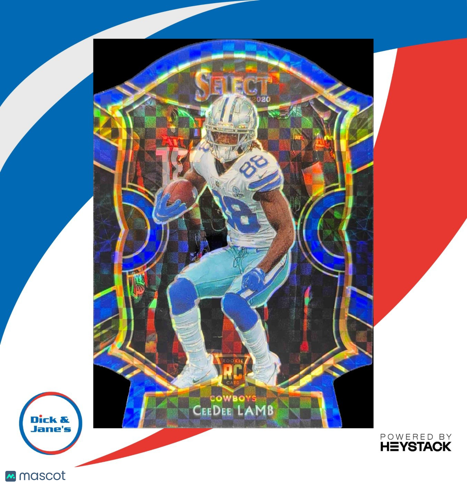 2020 Select CeeDee Lamb Blue Prizm Die Cut #57 RC