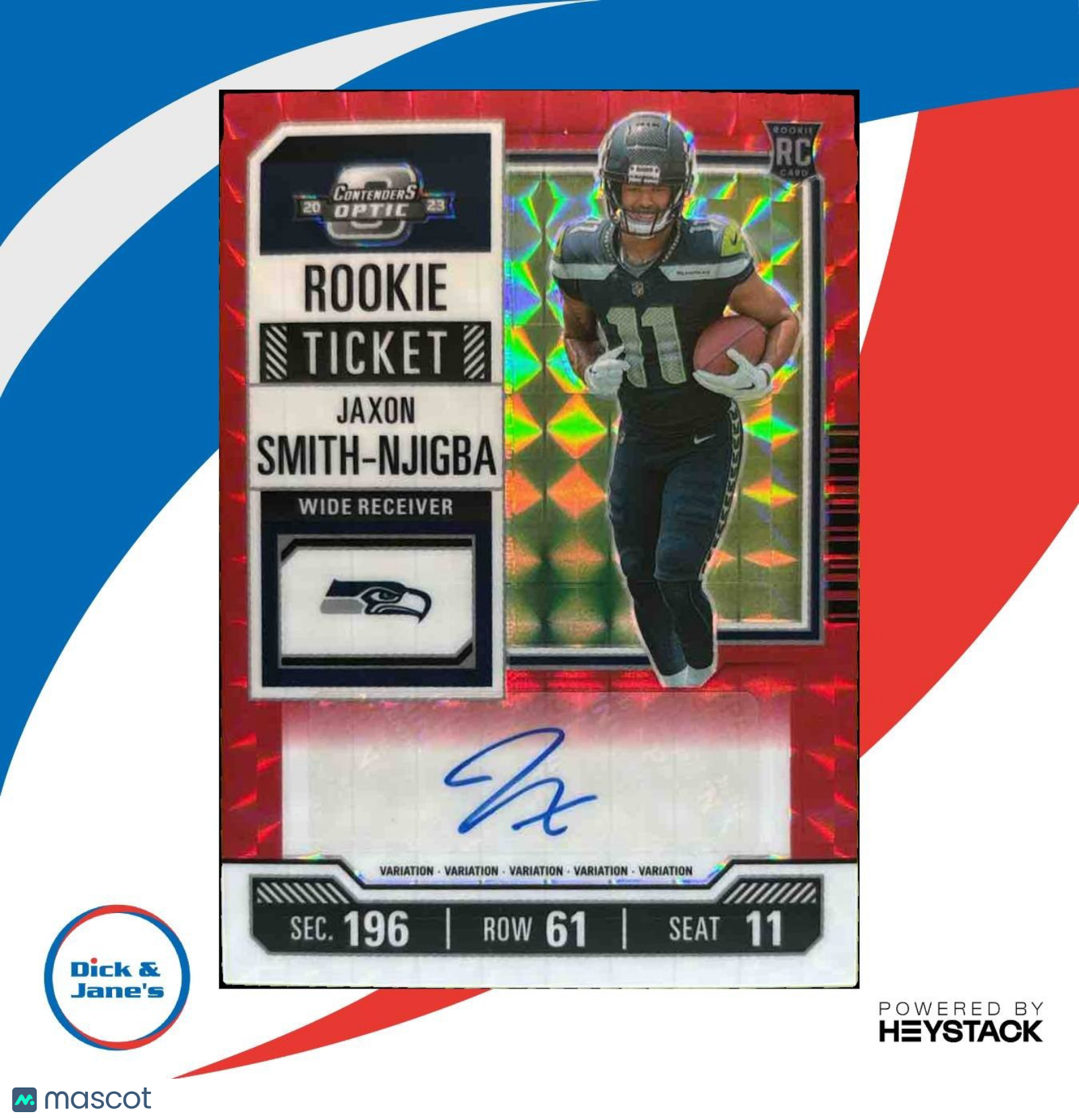 2023 Contenders Optic Jaxon Smith-Njigba Red Auto /23