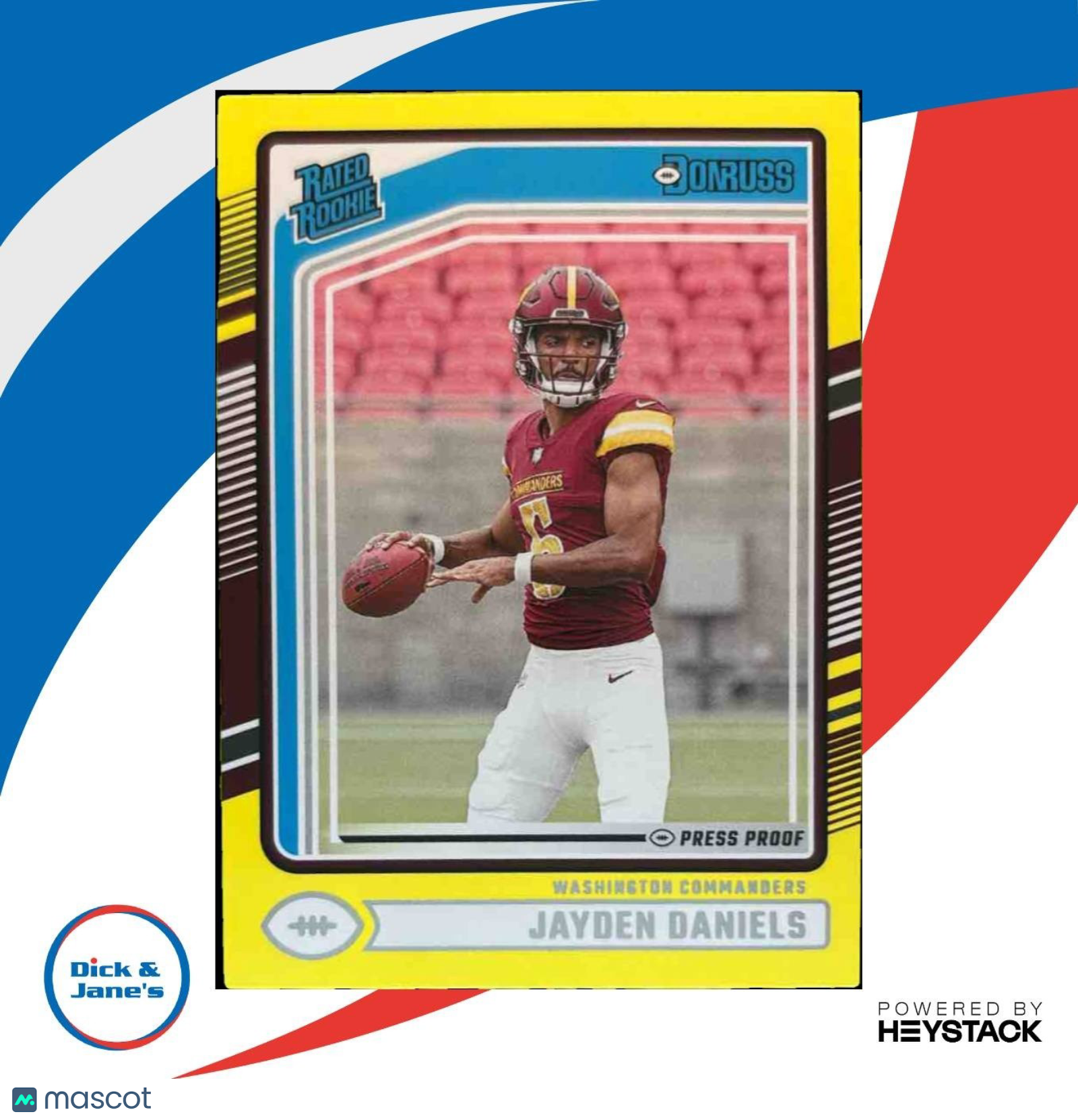 2024 Panini Donruss Jayden Daniels Press Proof Yellow