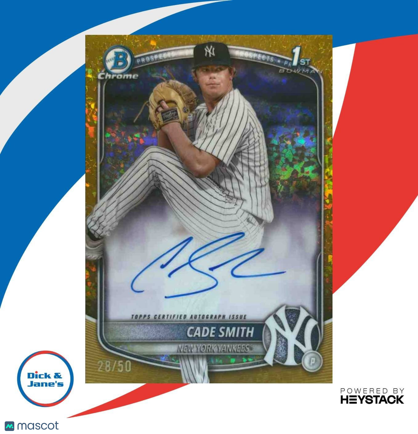 2025 Bowman Chrome Cade Smith Auto Gold Mini Diamonds