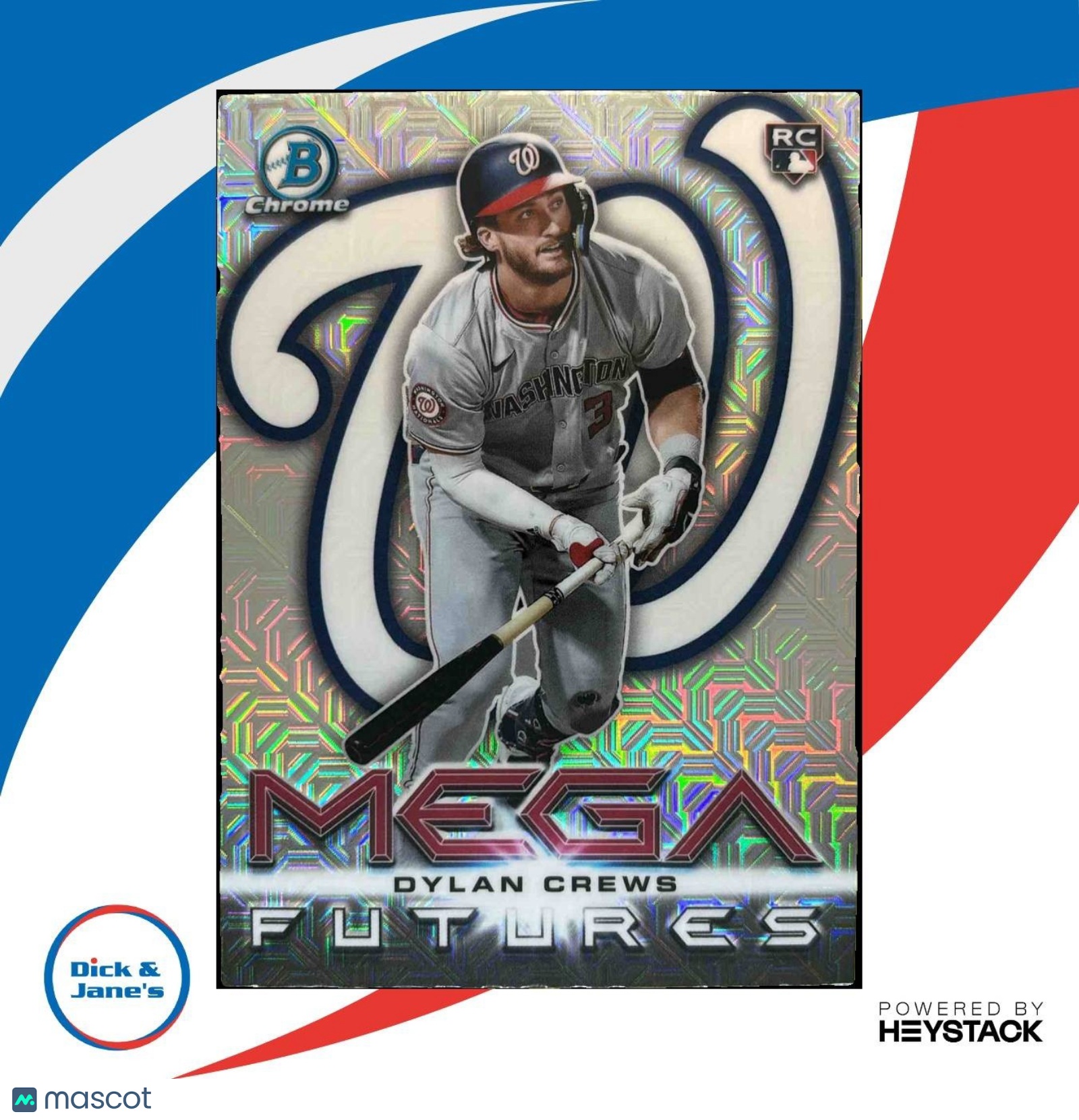 2025 Bowman Dylan Crews Mega Futures Chrome #BMF-6 RC Washington Natio