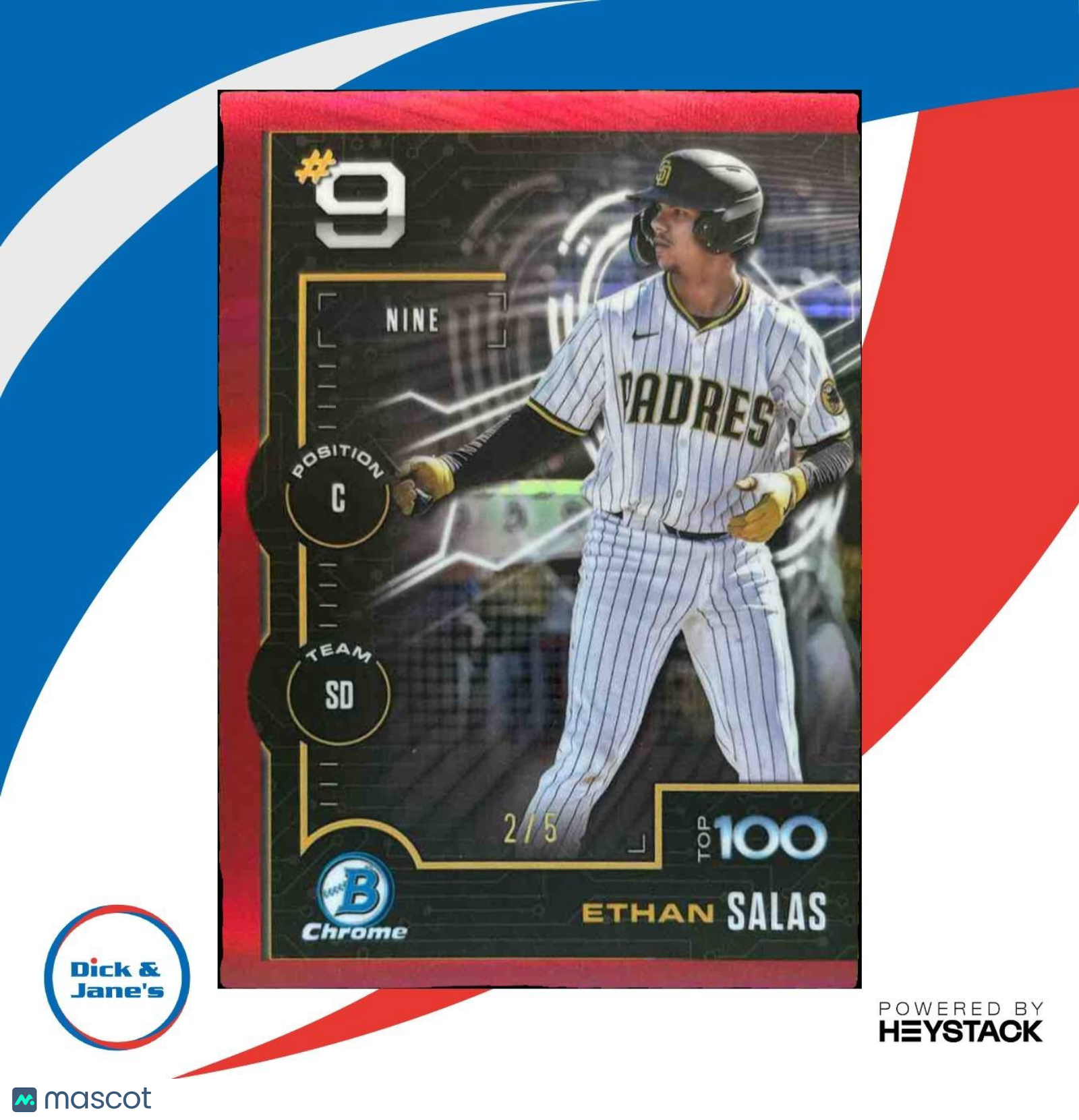 2025 Bowman Ethan Salas Scouts' Top 100 Chrome Red