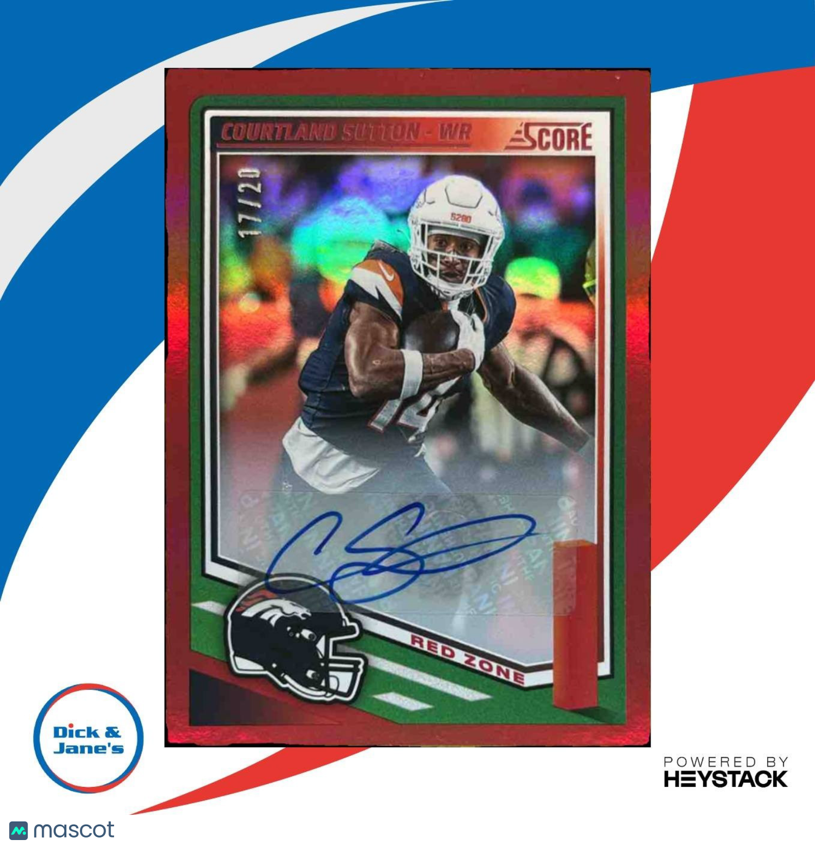 2025 Panini Score Courtland Sutton Signatures Red Zone