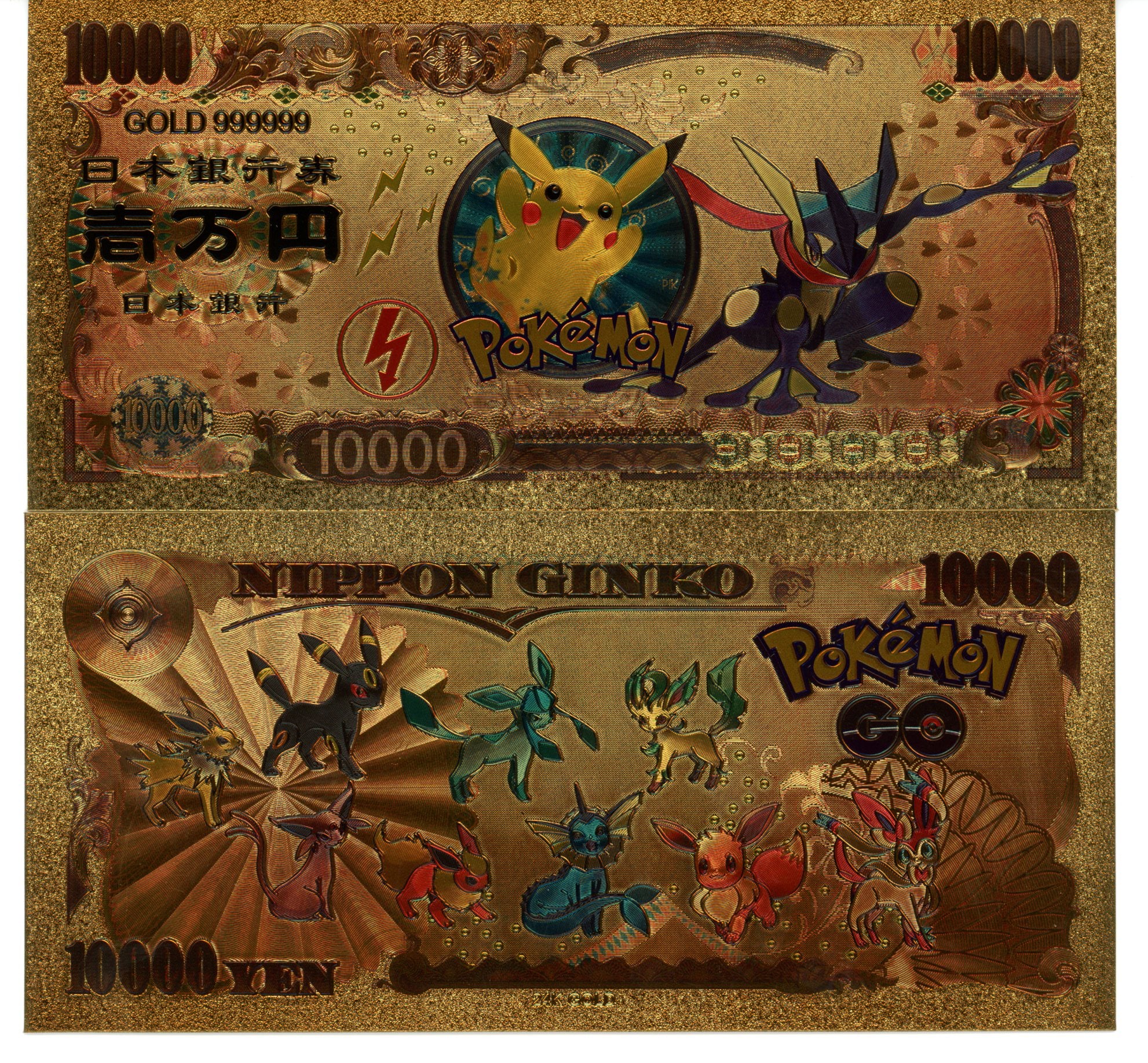 Pokemon Novelty Collectible Pokey Bucks Commemorative Banknote Gold Gr